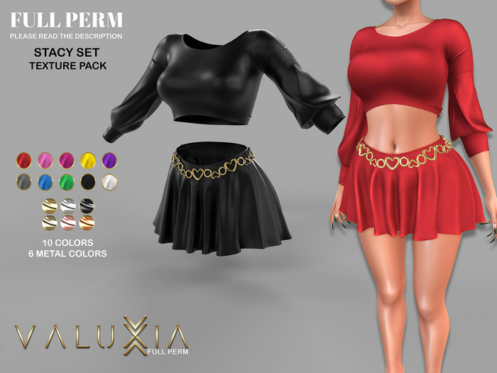Second Life Marketplace - VALUXIA[FP] - Stacy Set Texture Pack FULL PERM